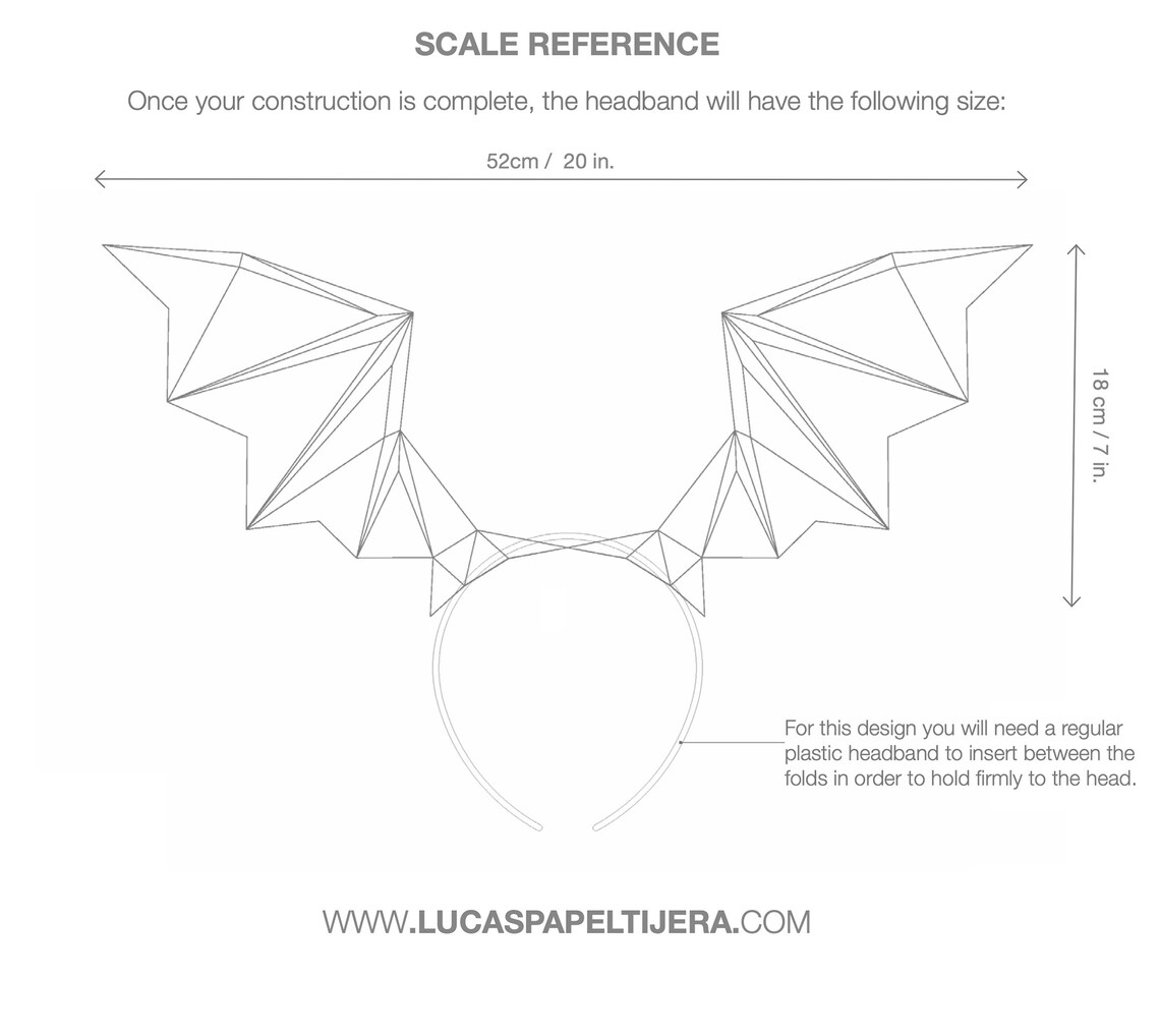 Bat Wings Headband. DIY Paper Craft for Kids and Adults | Etsy