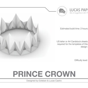 Prince Crown - DIY Template for Kids and Adults. Downloadable Paper ...