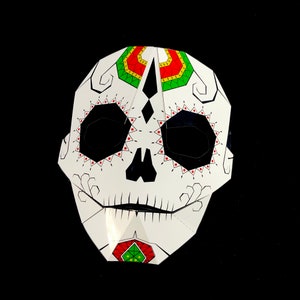 Day of the Dead, Illustrated Sugar Skull Mask for Kids - DIY Day of the ...
