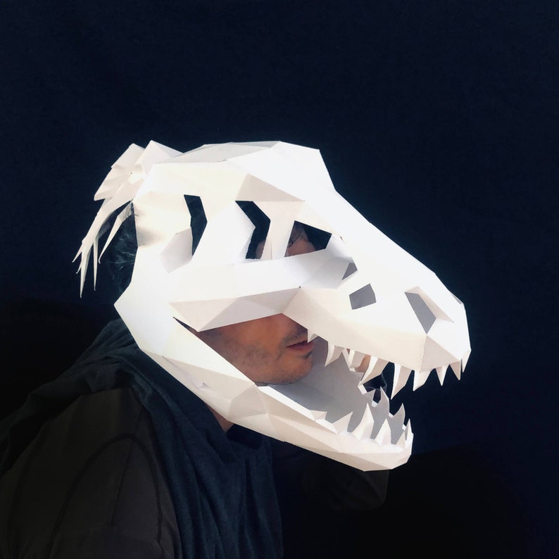 T-rex Paper Mask DIY Tyrannosaurus Fossil Skull Digital - Etsy