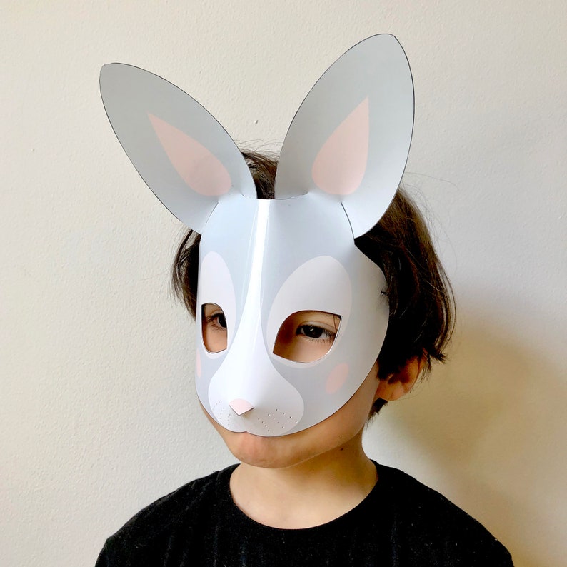 Bunny Rabbit Paper 3D Mask for Kids DIY Digital Download - Etsy