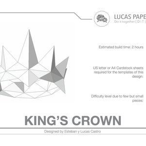 King's Crown, DIY Template to Become a King [digital Download] Paper ...