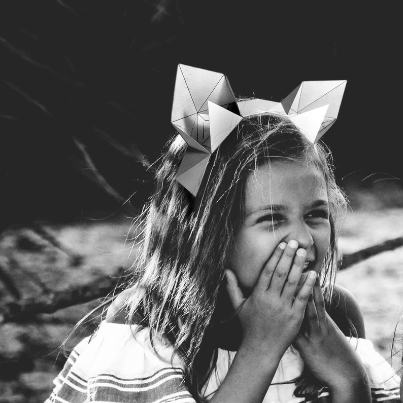 Cat Ears Headband Low Poly DIY Papercraft Headband digital - Etsy