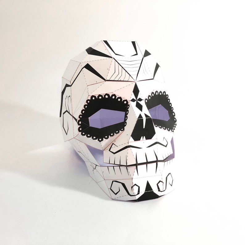 Calaca Mask Sugar Skull Paper Mask for Adultsdiy Digital - Etsy