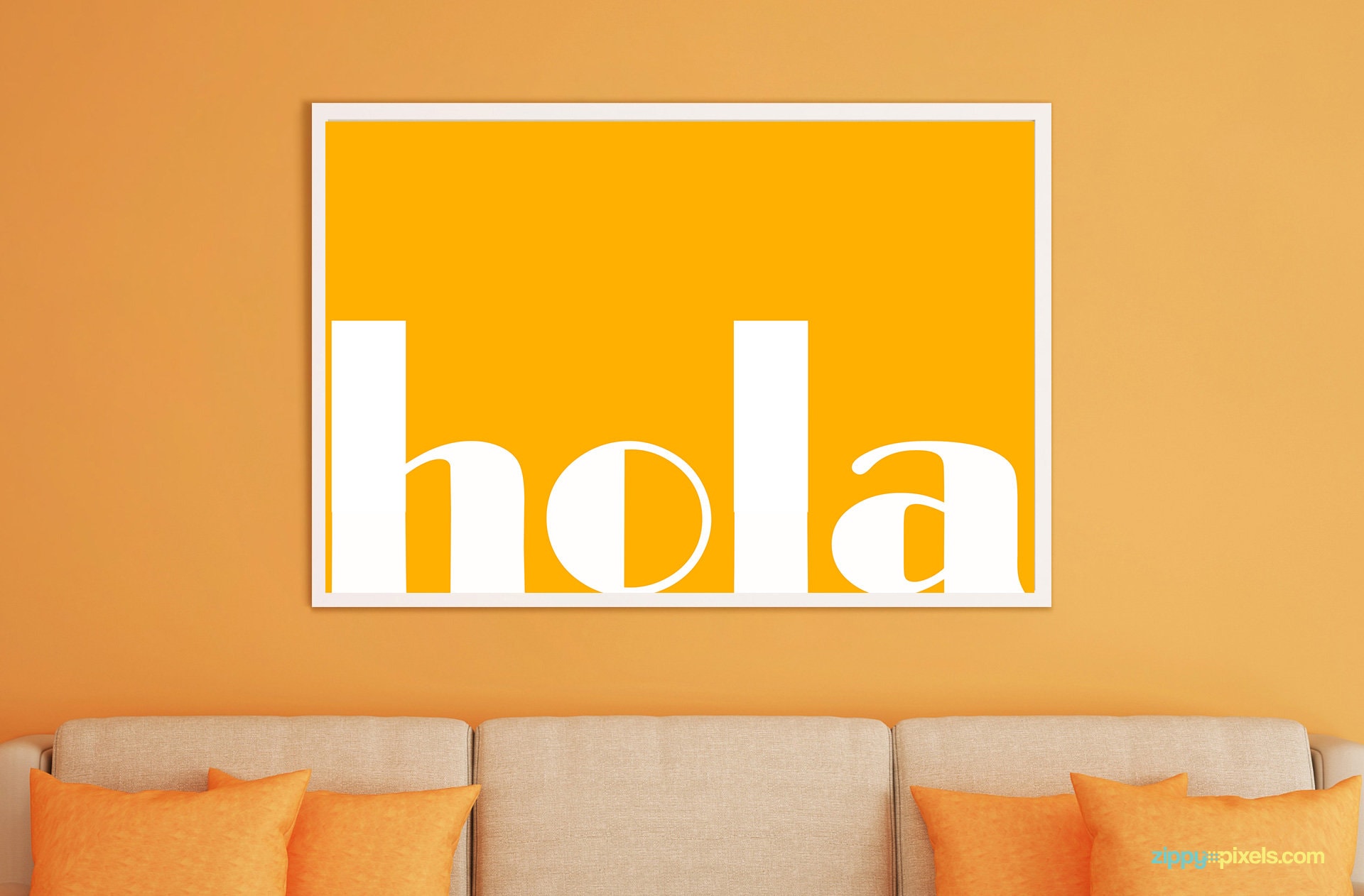 Hola Wall Art-prints-hello in Spanish-yellow-printable Wall - Etsy UK