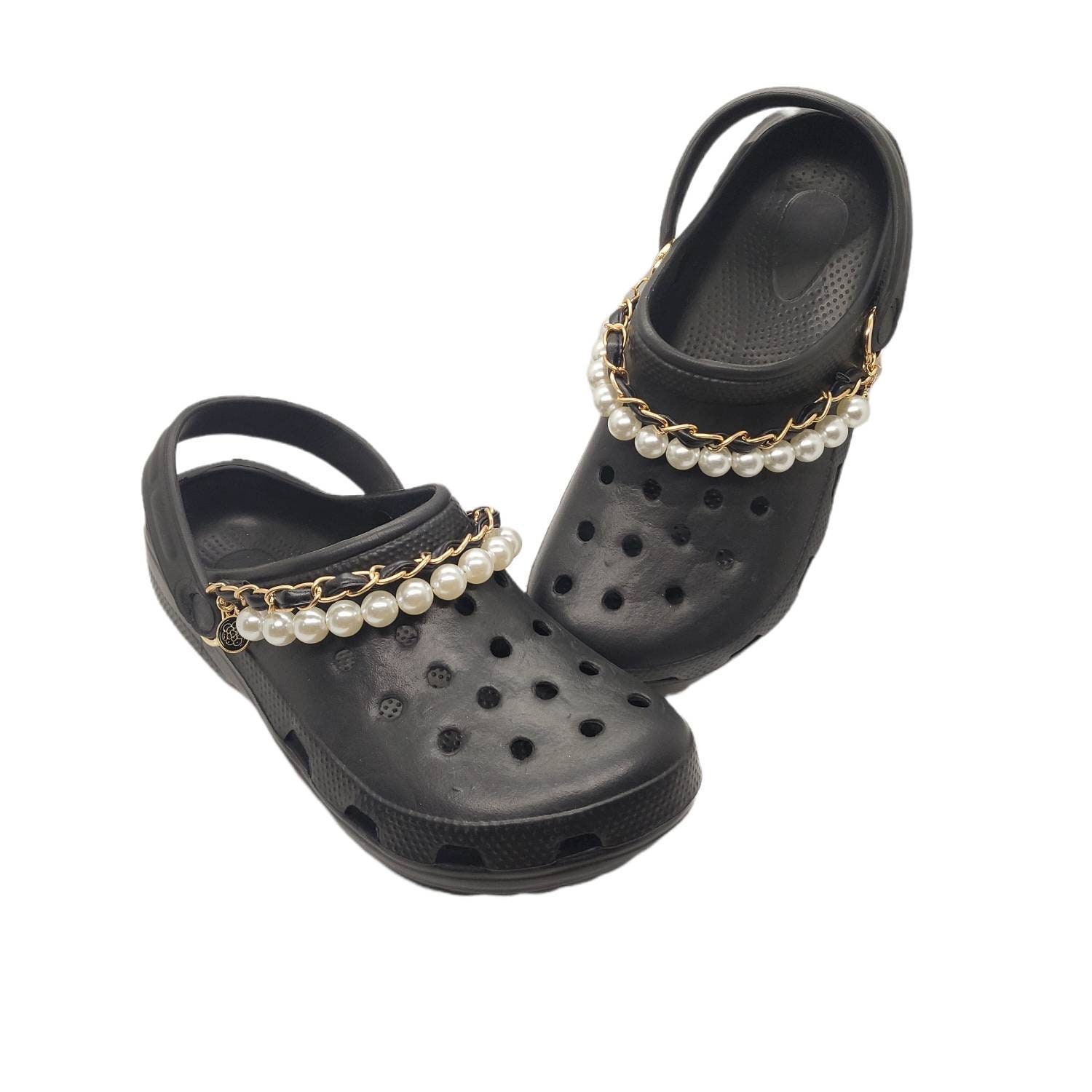 Pearl Leather Chain Shoes Charms for Crocs / Crocs Decoration Gift for ...