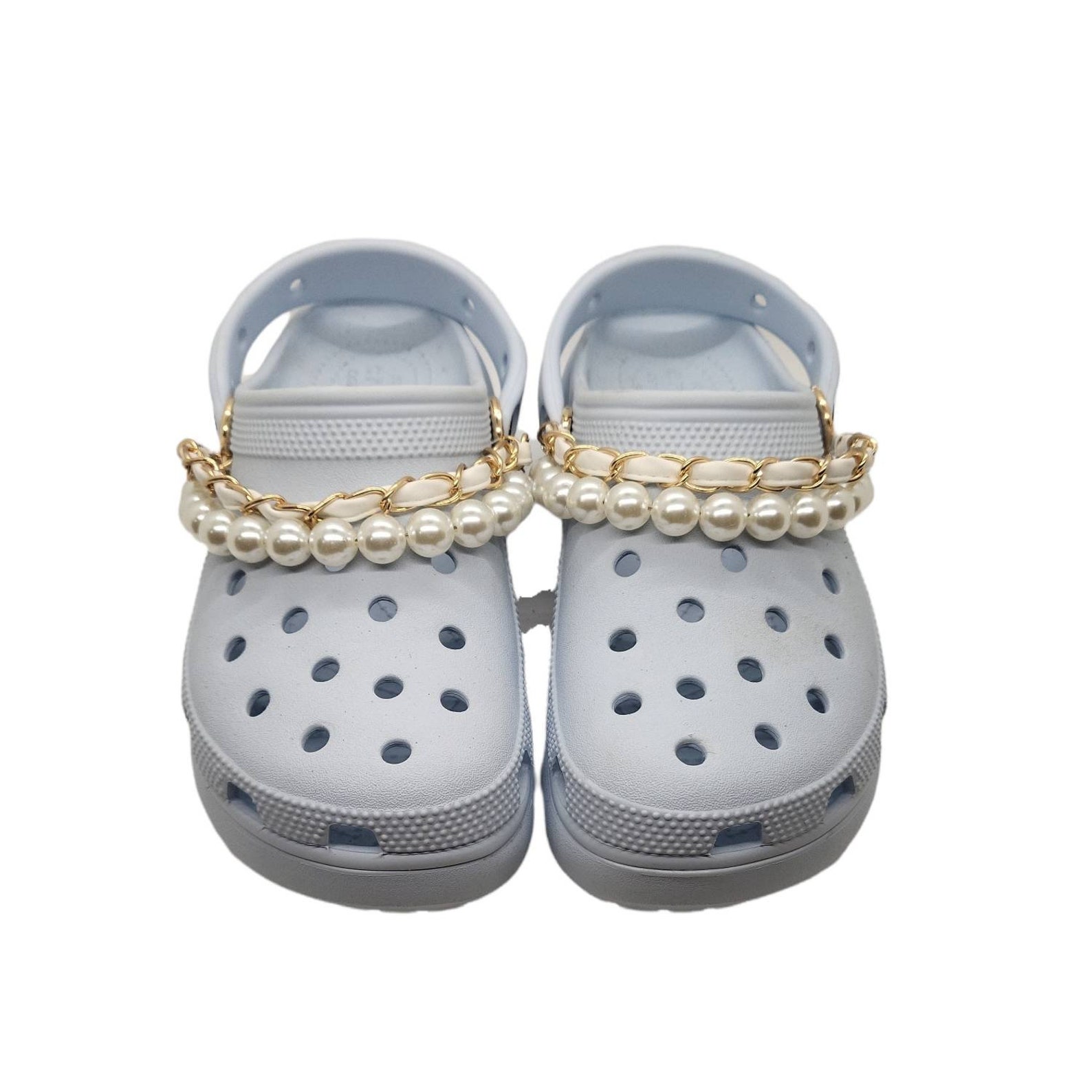 Pearl Leather Chain Shoes Charms for Crocs / Crocs Decoration - Etsy
