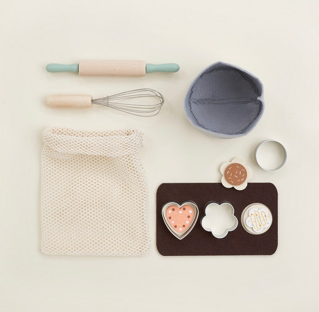 Montessori Wooden Handmade Baking Pretend Play Set- 10pc Wooden ...