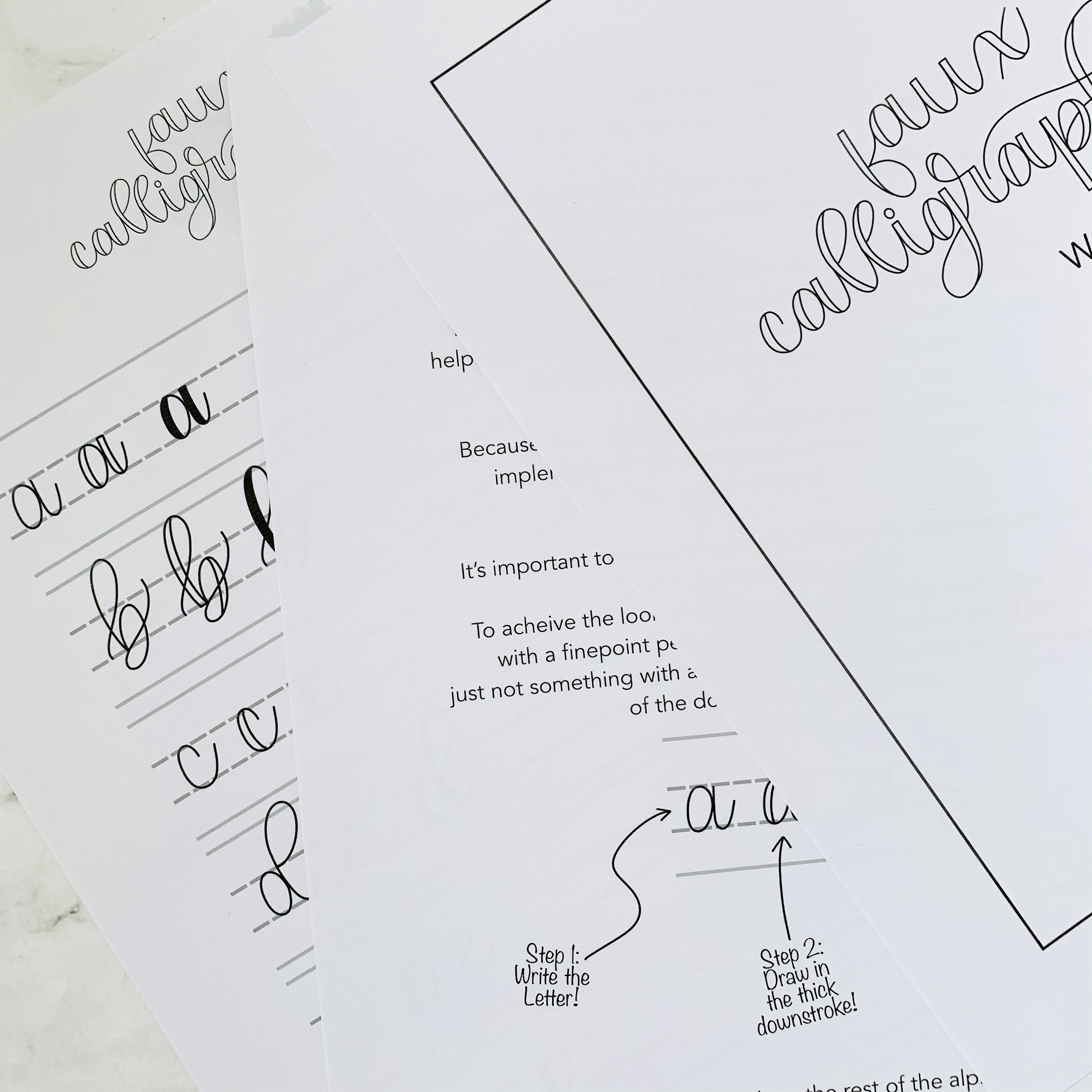 Modern Faux Calligraphy Lower Case Worksheets - Etsy