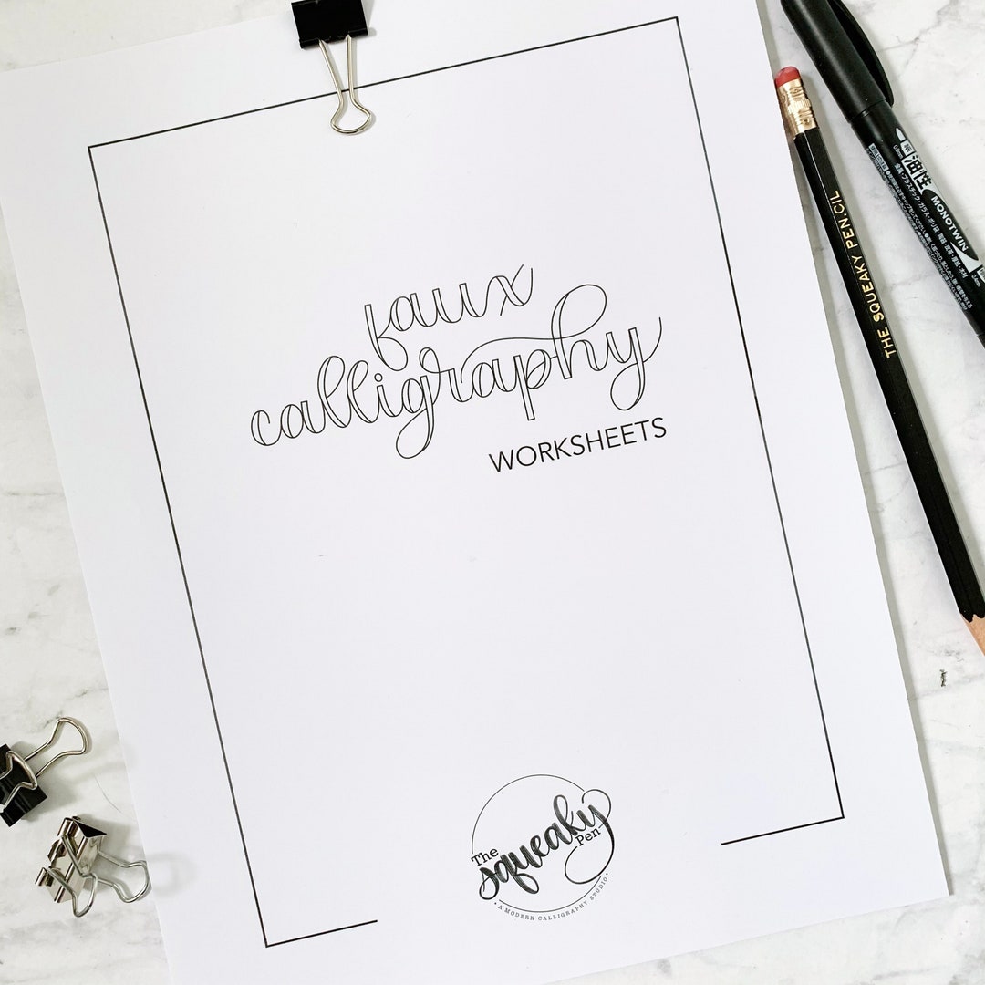 Modern Faux Calligraphy Lower Case Worksheets - Etsy