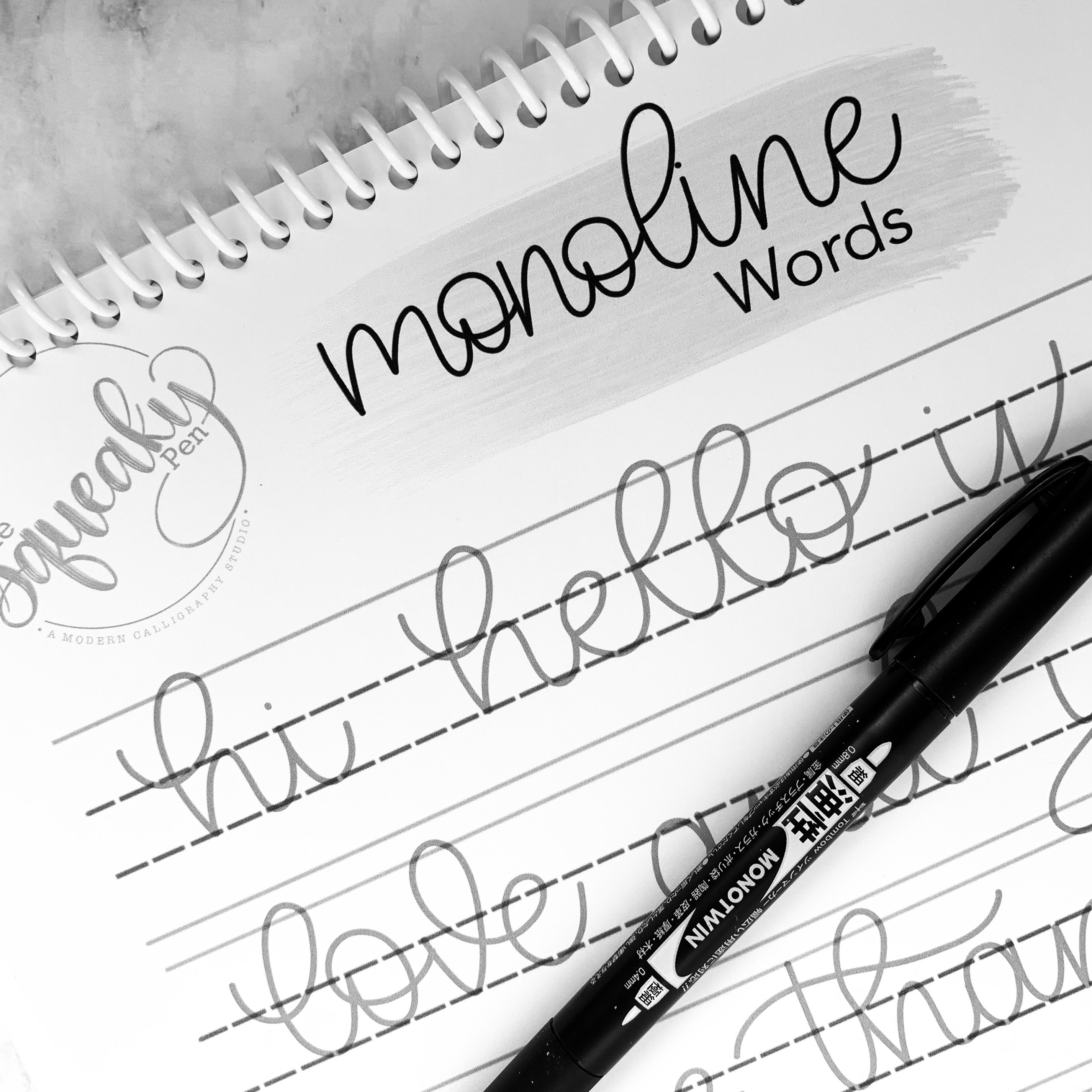 Modern Calligraphy Monoline Worksheets Calligraphy Practice - Etsy Denmark