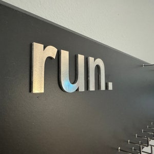 Running Medal Holder With 3D Lettering, Gray or Black With 3D Brushed ...