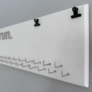 Running Medal Holder White With 3D Lettering in Aluminium or Acrylic ...