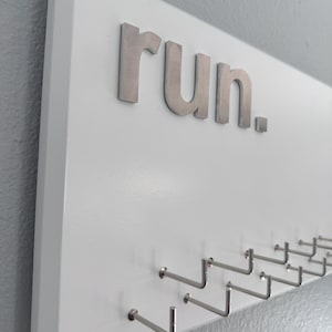 Running Medal Holder White With 3D Lettering in Aluminium or Acrylic ...