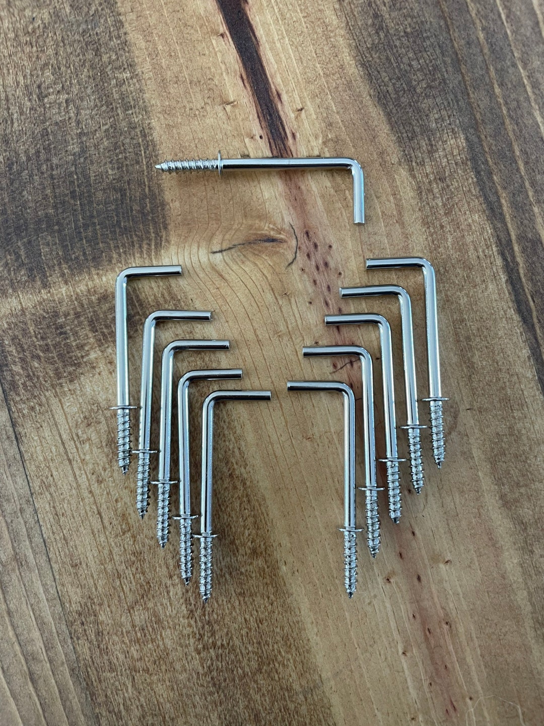 Set of 11 L-shape Hooks With Shoulder in Silver. - Etsy