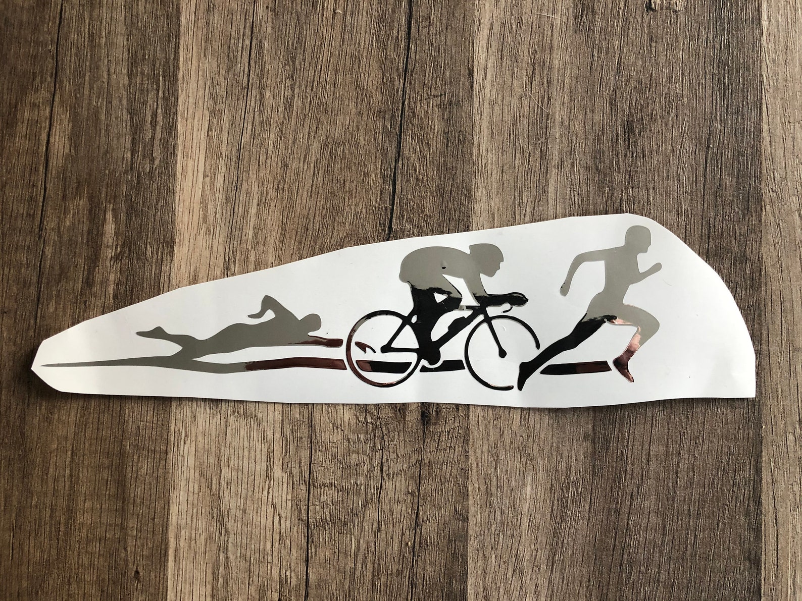 Triathlon Chrome vinyl car window decal triathlon sticker | Etsy