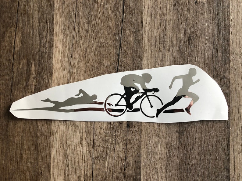 Triathlon Chrome Vinyl Car Window Decal Triathlon Sticker - Etsy