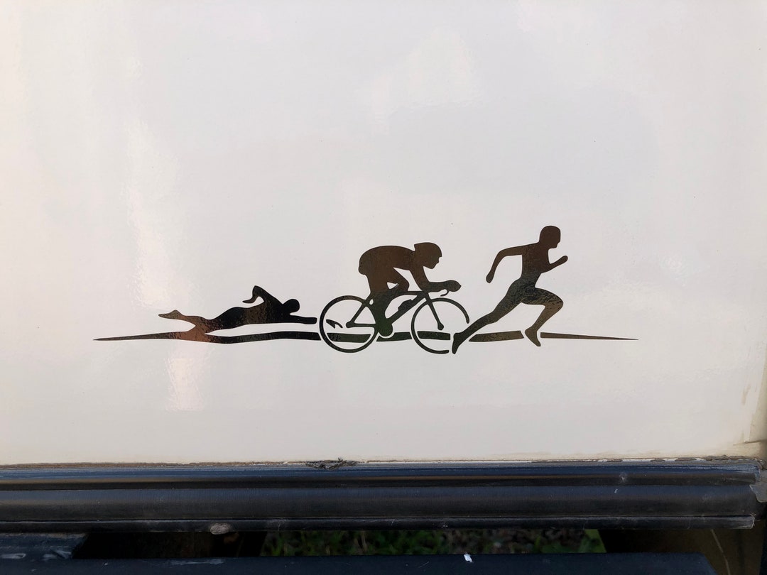 Triathlon Vinyl Car Window Decal various Colors , Triathlon Sticker ...
