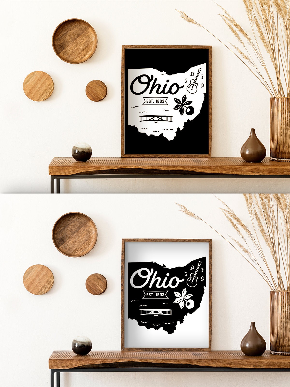 Ohio State Wall Art Printable, Ohio Map Poster, Ohio State Poster ...