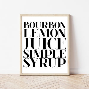 Modern Typography Whiskey Sour Instant Download Printable Art ...