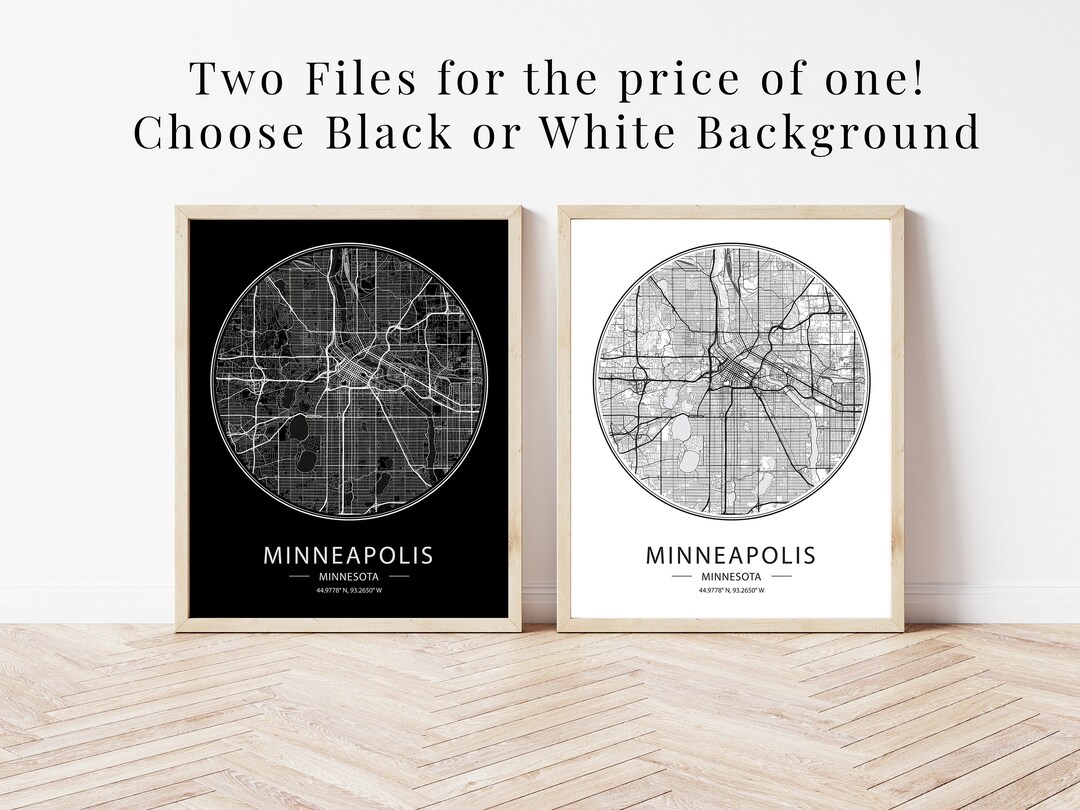 Minneapolis Wall Art, Minneapolis Map Poster, Minneapolis Print ...