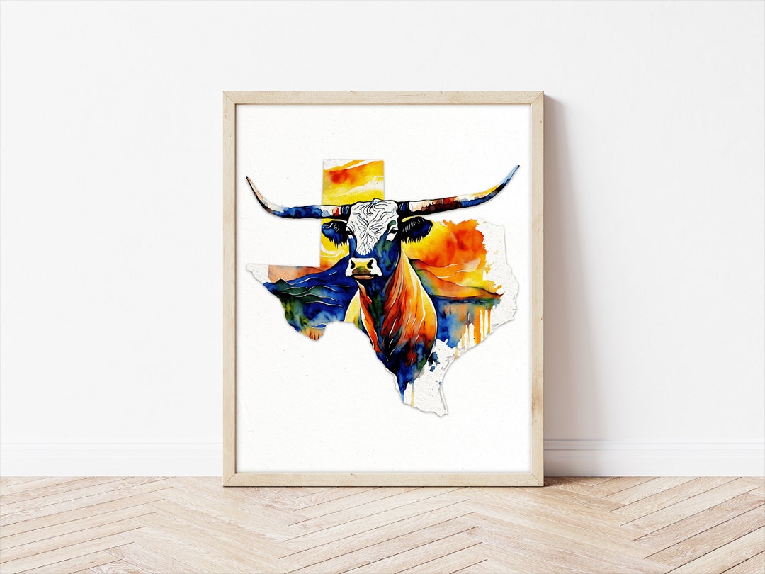 Texas Longhorns Instant Download, Texas Poster, Texas Poster, Texas ...