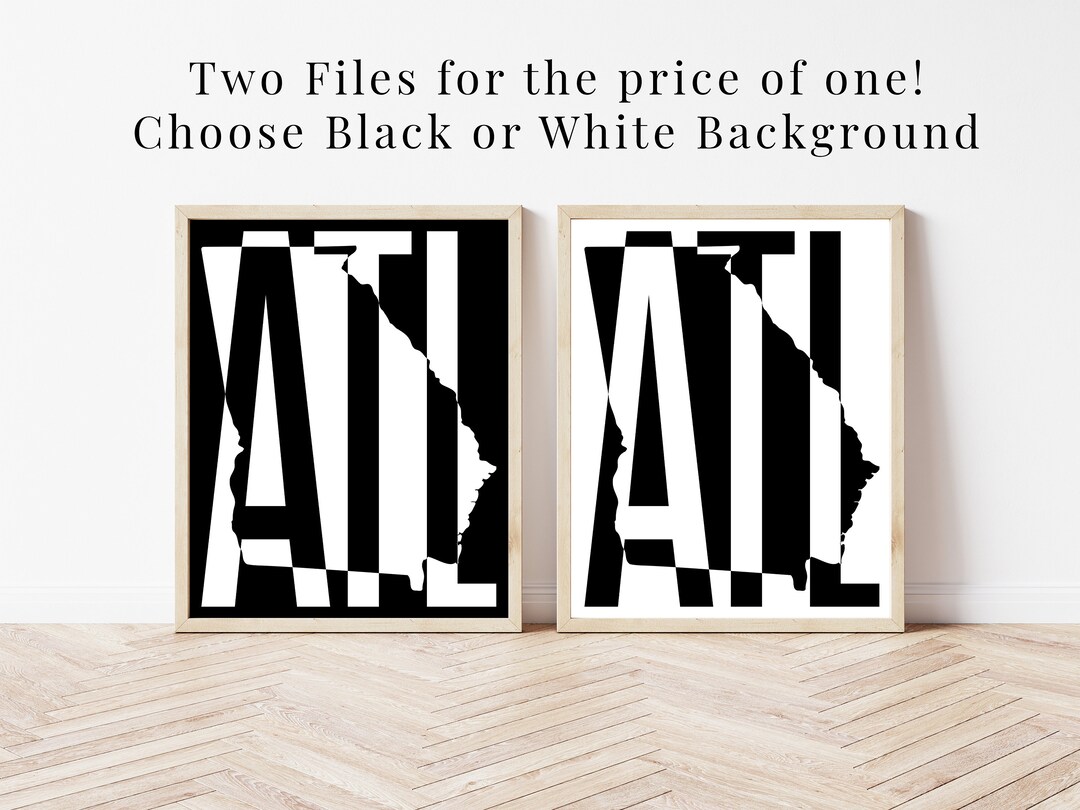 Atlanta Wall Art Printable, ATL Wall Art Map Poster, Atlanta Travel ...