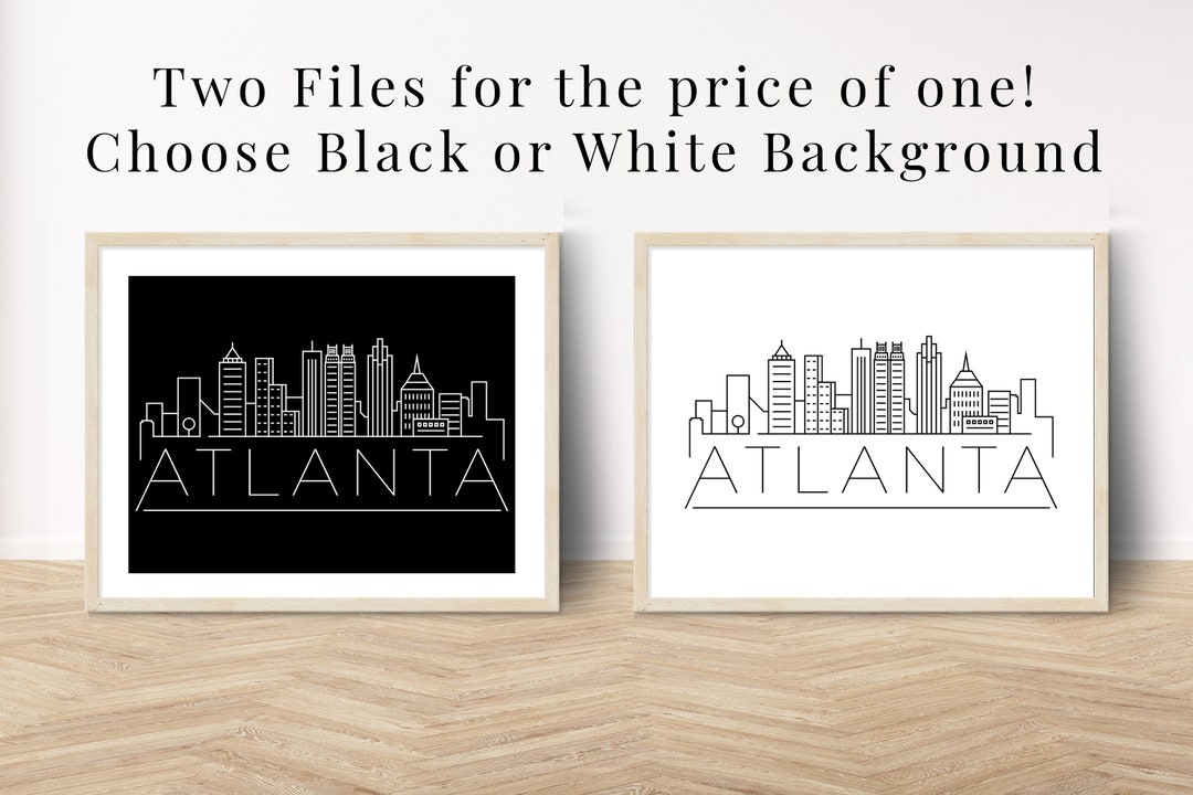 Atlanta Wall Art Printable, ATL Wall Art Skyline Poster, Atlanta ...