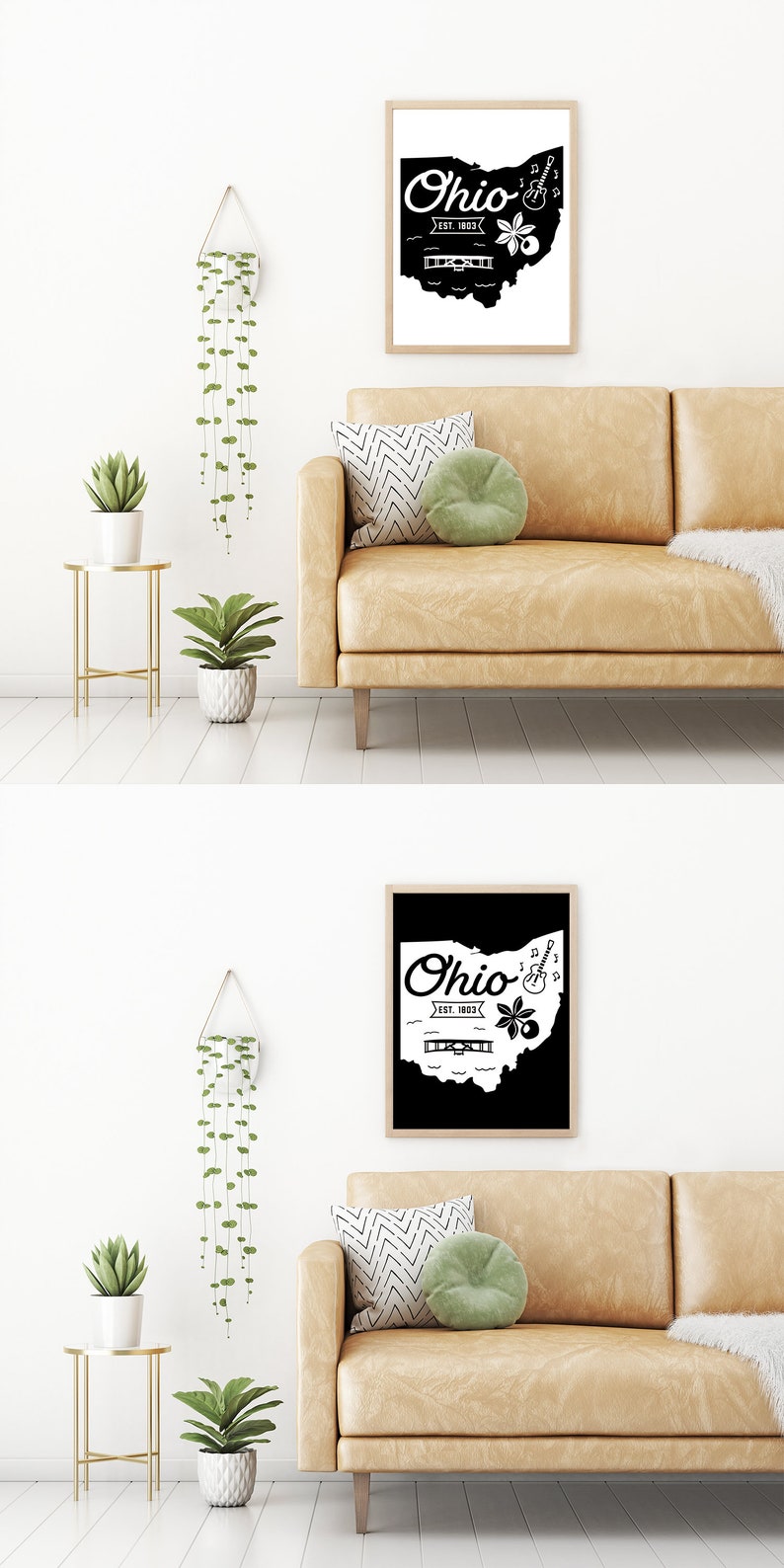 Ohio State Wall Art Printable, Ohio Map Poster, Ohio State Poster ...
