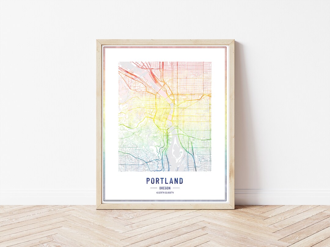 Colorful Rainbow Instant Download, Portland Oregon Map, Pride ...