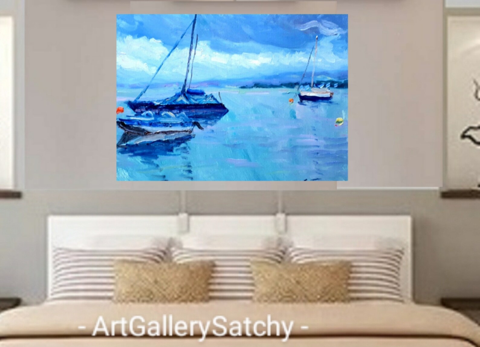 Sea Landscape Print-Blue Sea Wall Decor-Ocean Wall Art-Living | Etsy