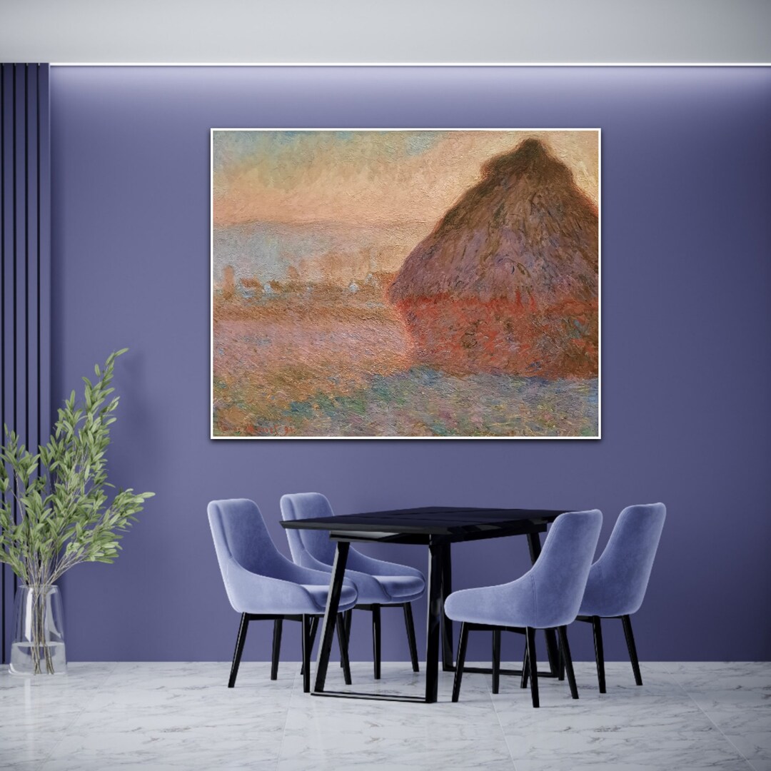 Claude Monet Haystacks at Dawn, Landscape, Mixed Media, Oil Painting to ...