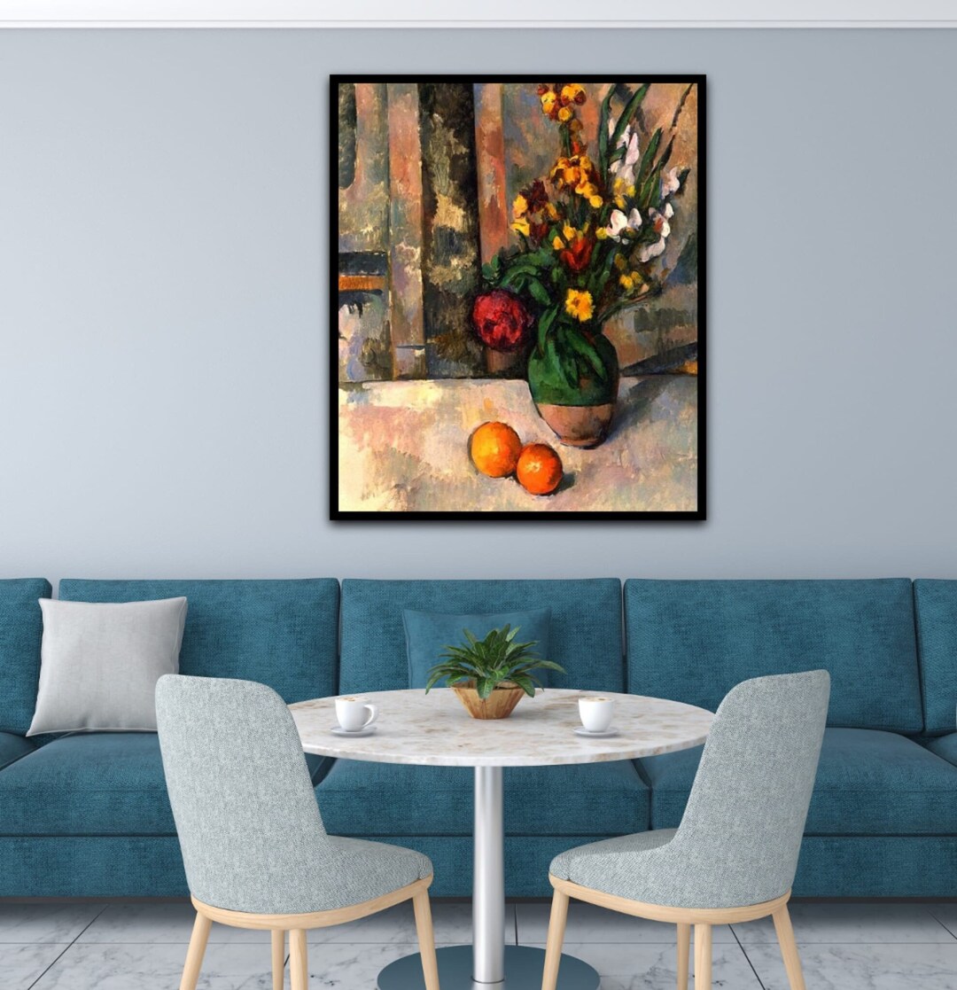 Hand Painted Orange on Canvas, Red Orange Impressionism, Mixed Media ...