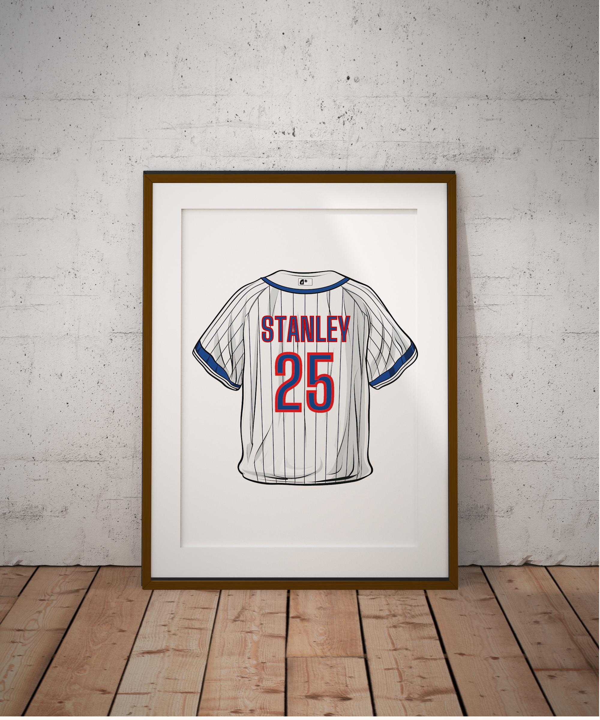 Watercolor Classic Baseball Jersey Art Print, Personalized Baseball Art ...