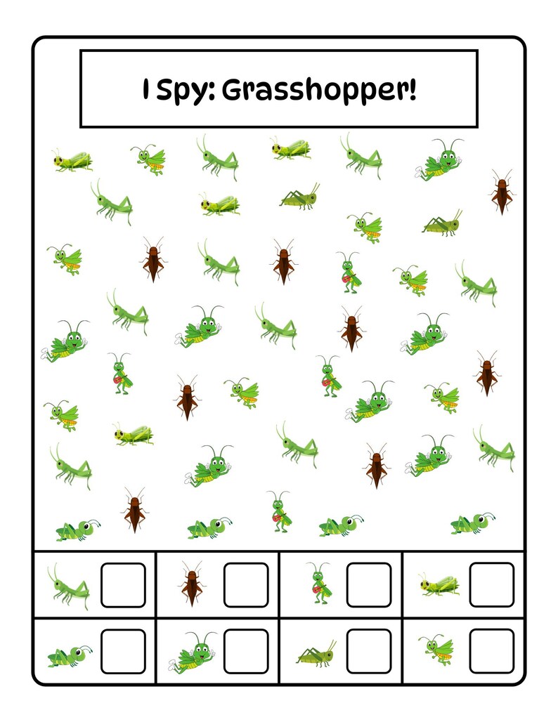I Spy Bugs, 15 Fun Search & Find Activity Pages for Kids, Printable ...