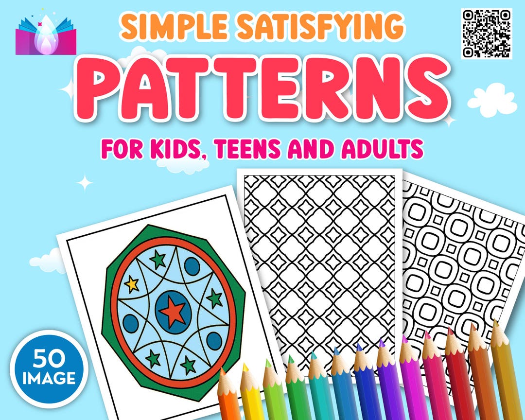 Simple Satisfying Patterns Coloring Pages - Digital Download - Etsy