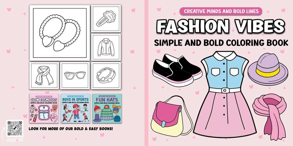 Fashion Coloring Book: 50 Simple Bold Designs (digital Download) - Etsy