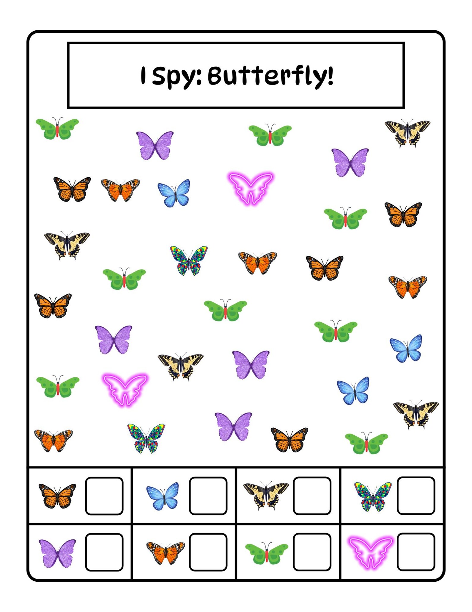 I Spy Bugs, 15 Fun Search & Find Activity Pages for Kids, Printable ...