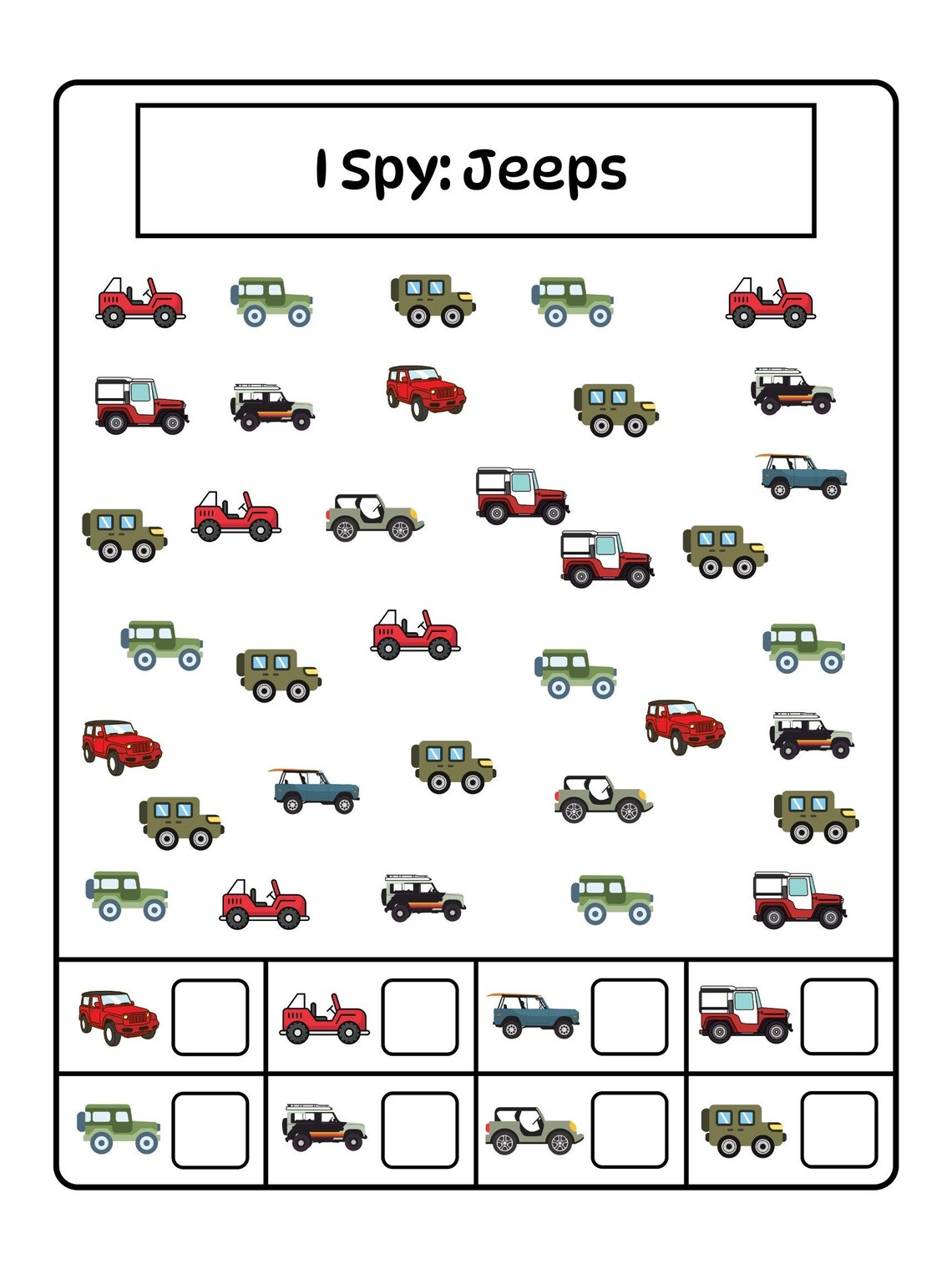 I Spy Vehicles for Kids – 15 Pages of Cars, Trucks, Planes & More ...