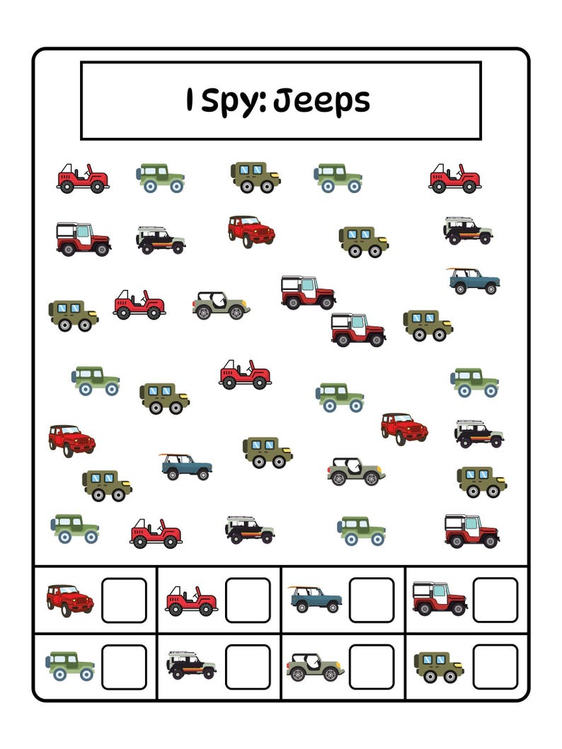 I Spy Vehicles for Kids – 15 Pages of Cars, Trucks, Planes & More ...
