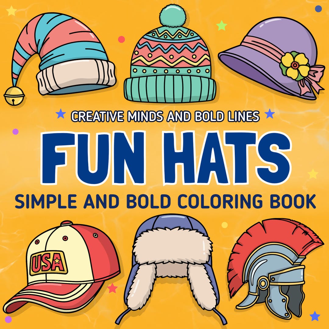 Fun Hats Coloring Book: 50 Whimsical Designs, Creative Activity ...