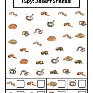 I Spy Snakes Activity Book: 15 Printable Pages (digital Download) - Etsy