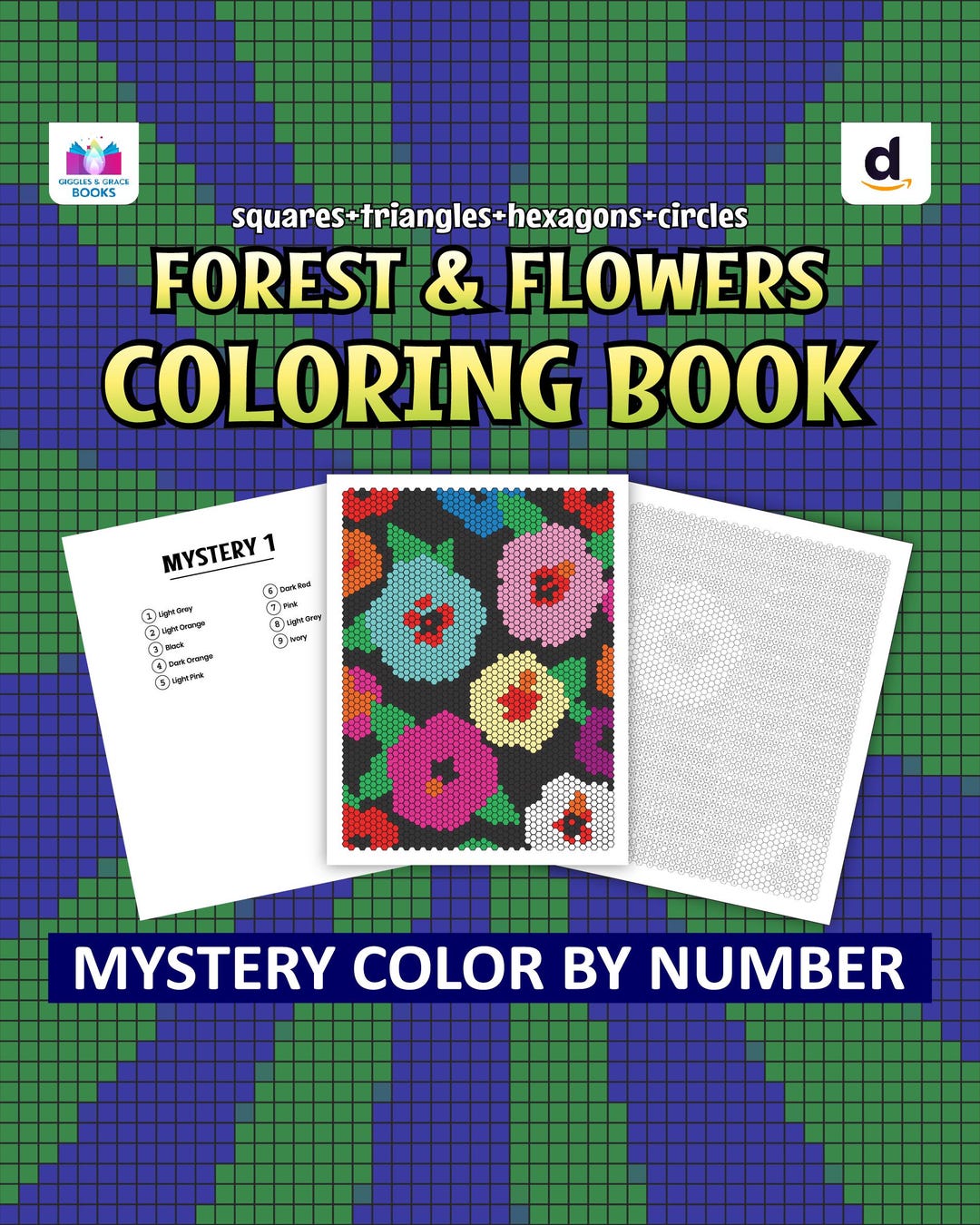 Forest Flowers Mystery Color by Number Book | Adult Relaxing Coloring ...