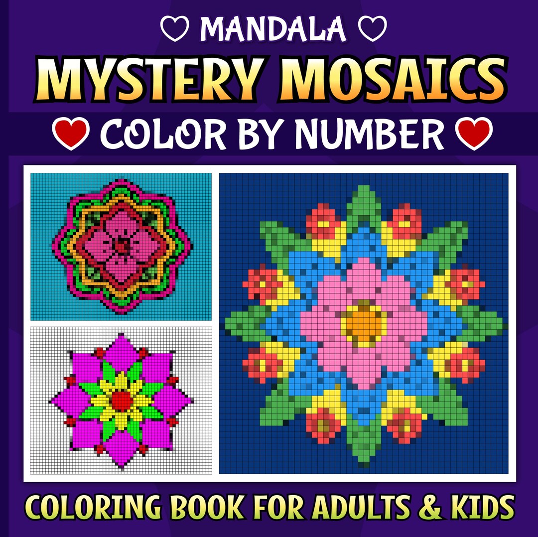 Mystery Mosaic : Relaxing Mandala Color-by-number Puzzles - Etsy