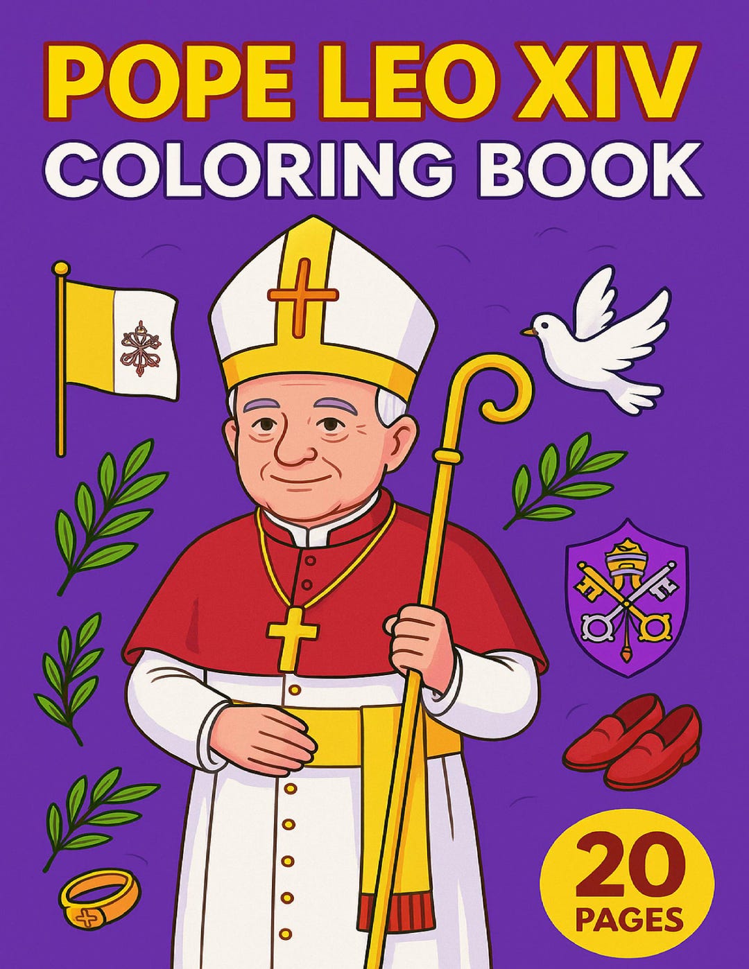 Pope Leo XIV Coloring Book: Catholic History Activity (25-page ...
