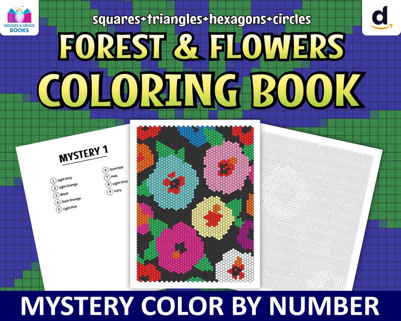 Forest & Flowers Mystery Mosaic Color by Number Book | Printable ...