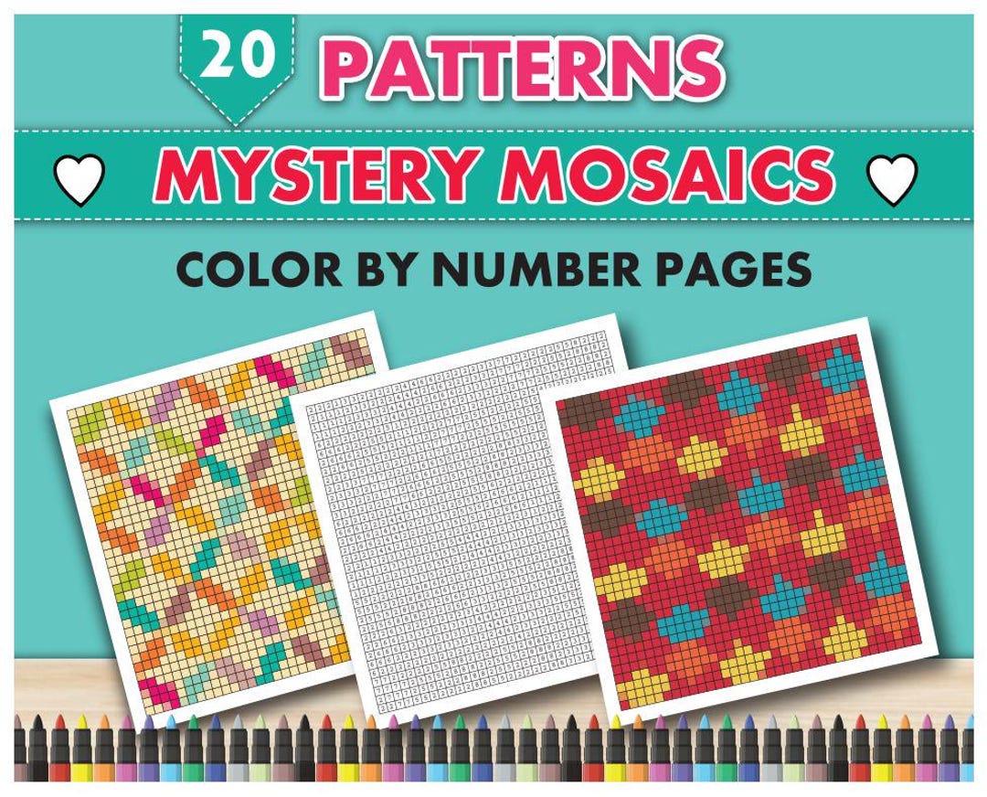 Mystery Pattern Color-by-number Pages: Pixel Art Activity (digital ...