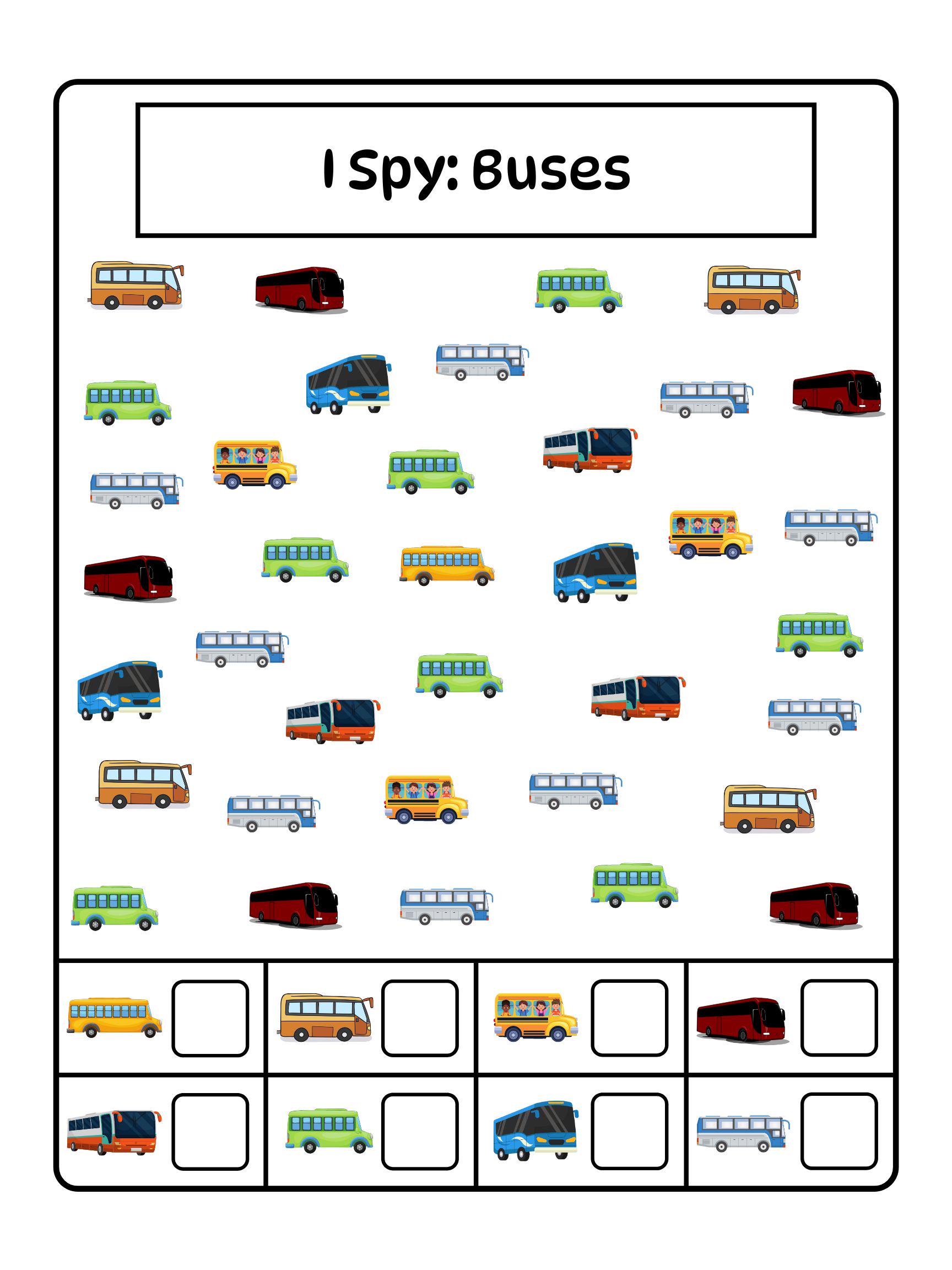 I Spy Vehicles Activity: Kids Printable Game (PDF Download) - Etsy