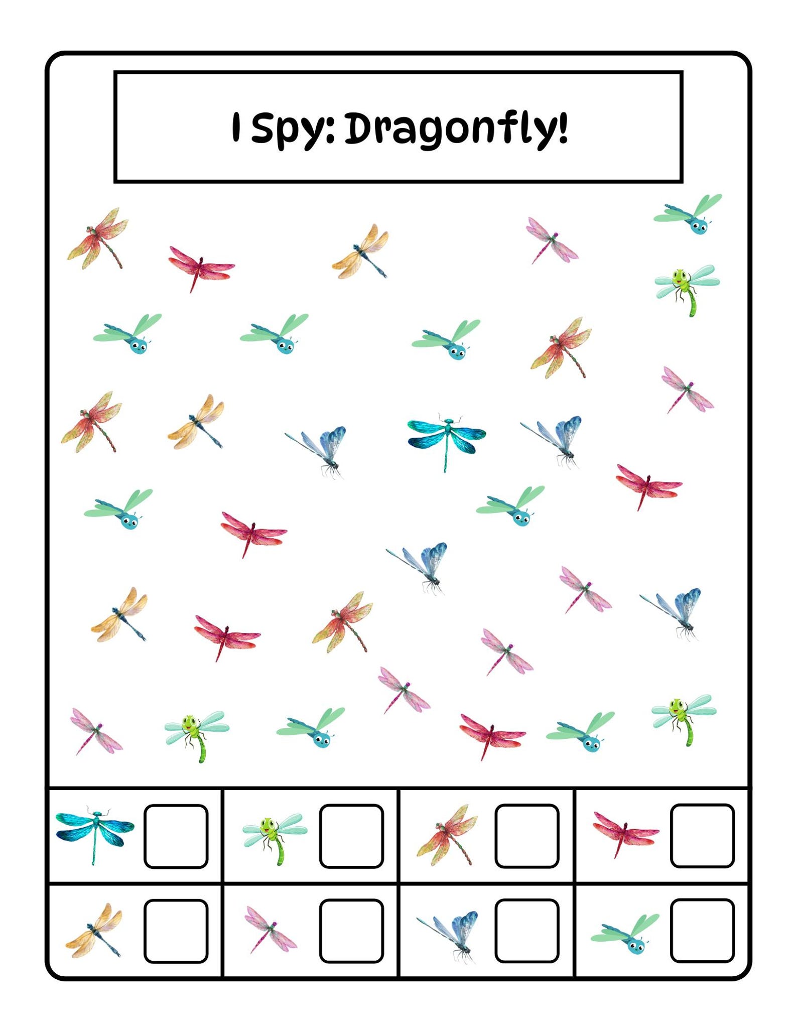 I Spy Bugs, 15 Fun Search & Find Activity Pages for Kids, Printable ...