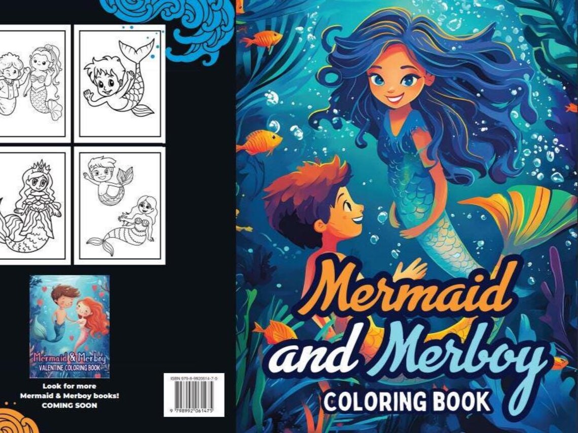 Mermaid & Merboy Coloring Whole Book PDF | Printable Kids Activity ...